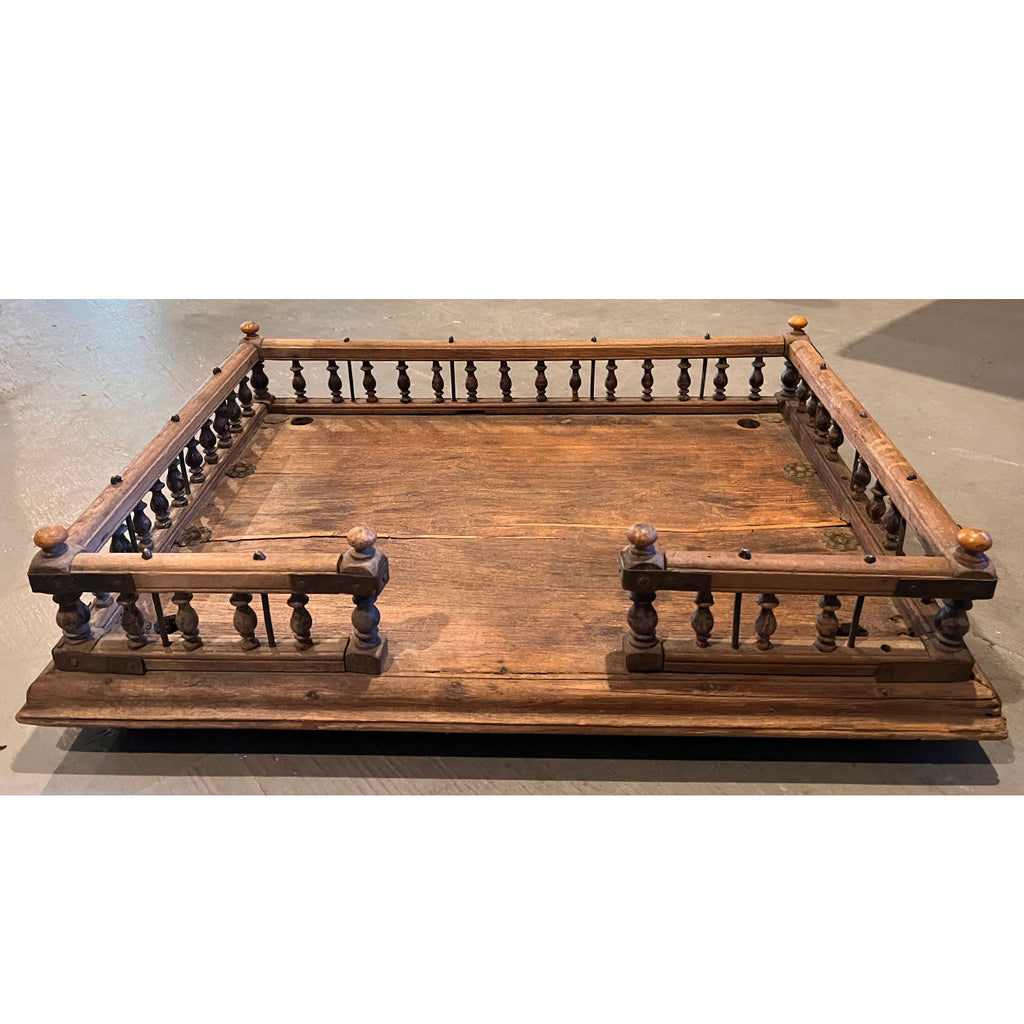 Indian Teak Altar Shrine Platform / Gallery Tray