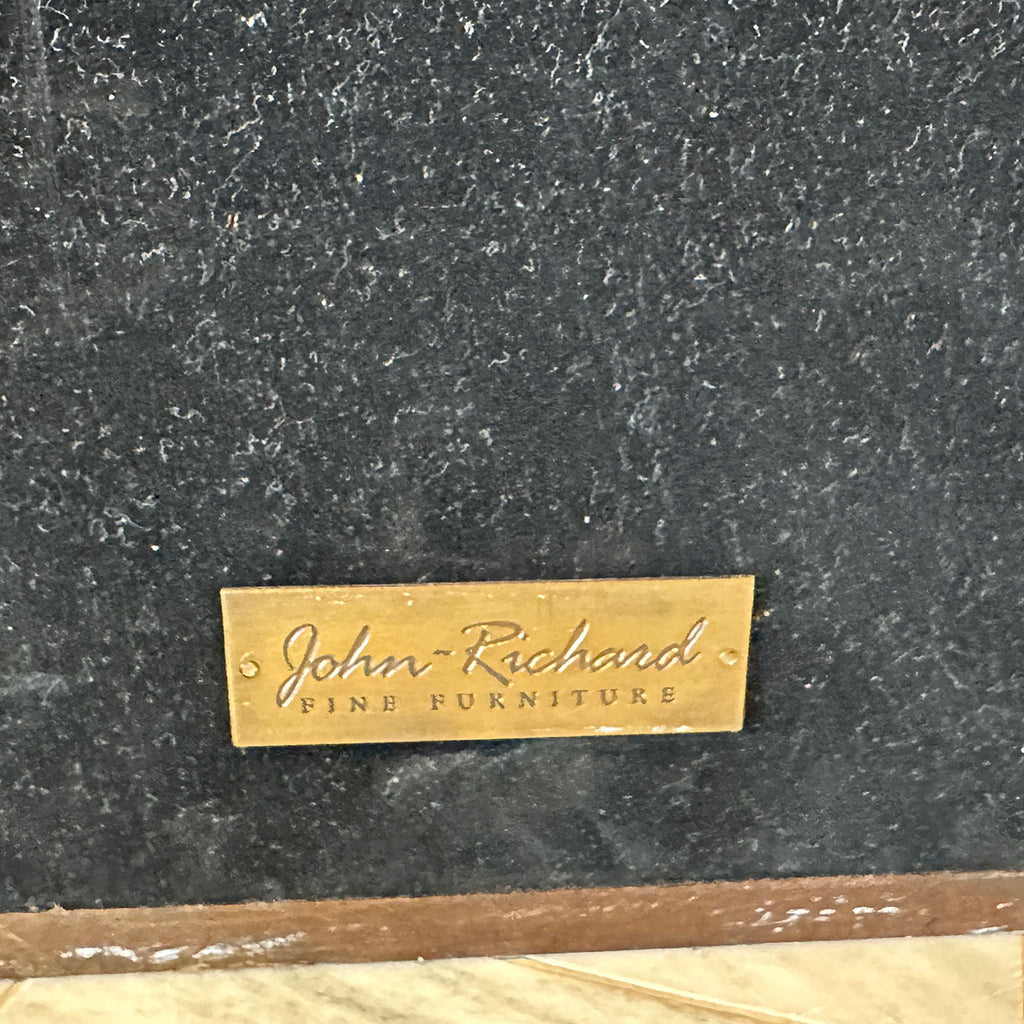 Large American John-Richard Fine Furniture Leather and Wood Gallery Tray